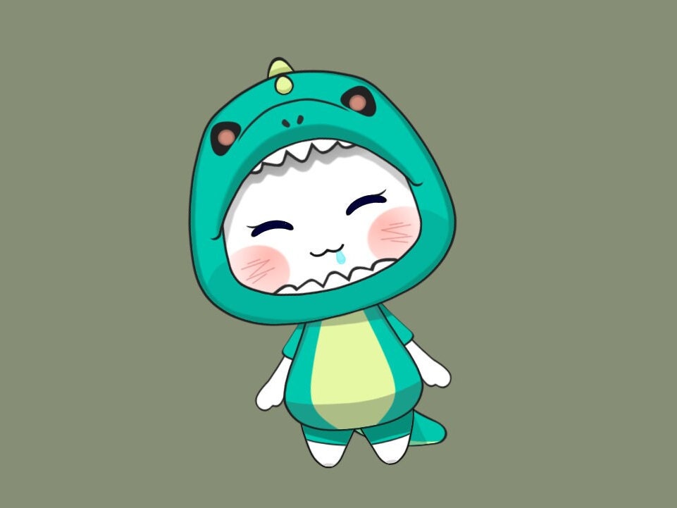 Chibi Mascot Dino Vtuber Fully Rigged Live2d Model - Etsy