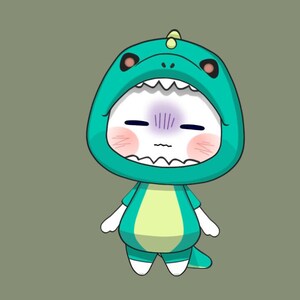 Chibi Mascot Dino Vtuber Fully Rigged Live2d Model - Etsy