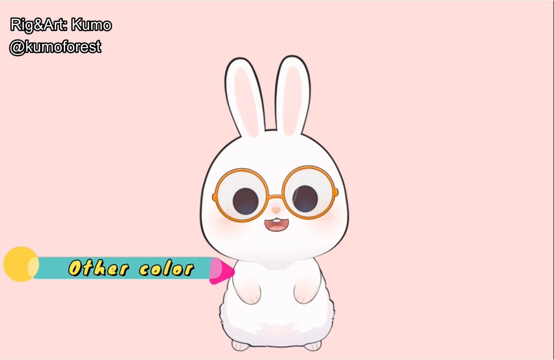 Chibi Rabbit Vtuber Fully Rigged Live2d Model - Etsy