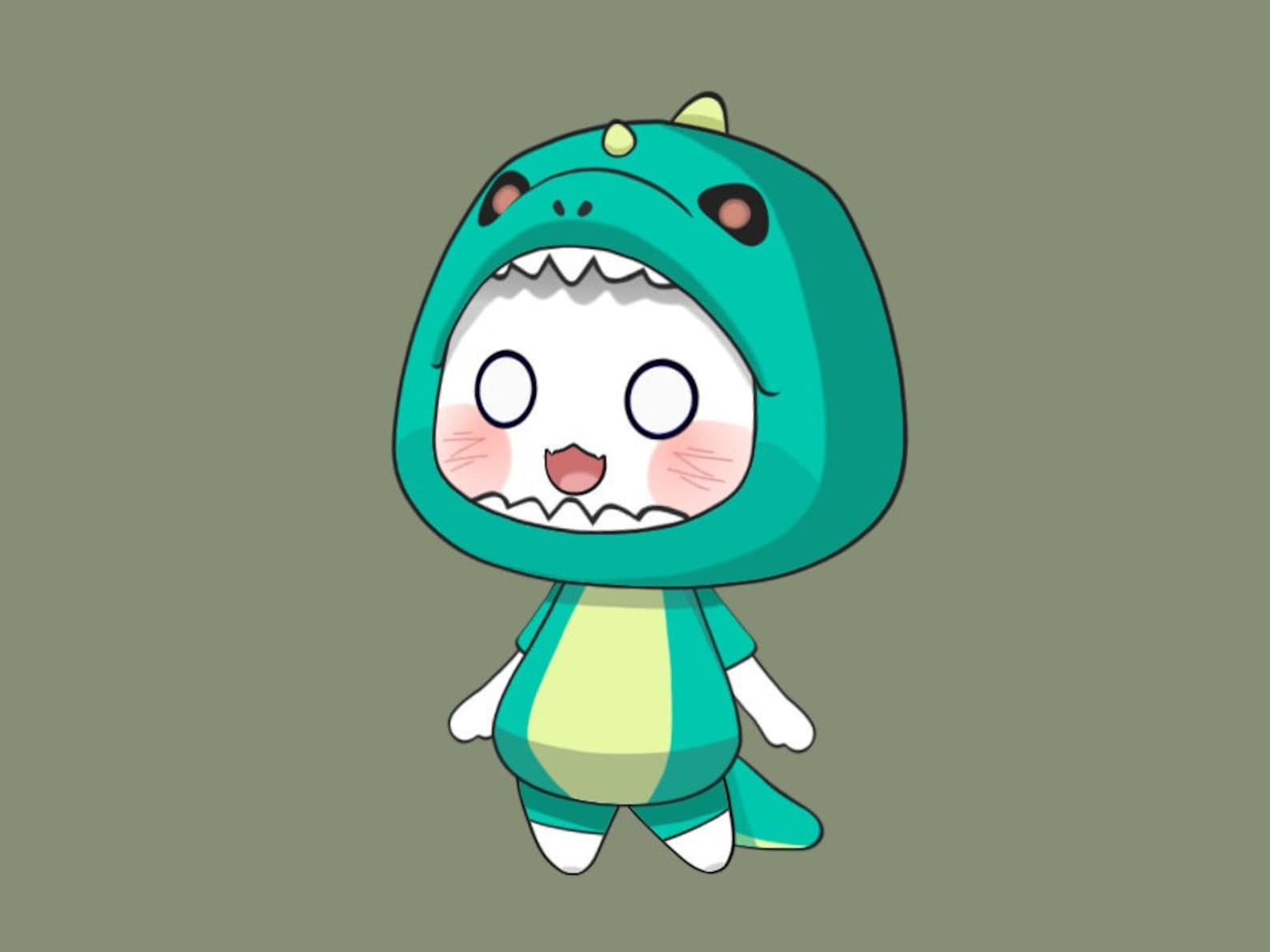 Chibi Mascot Dino Vtuber Fully Rigged Live2d Model - Etsy