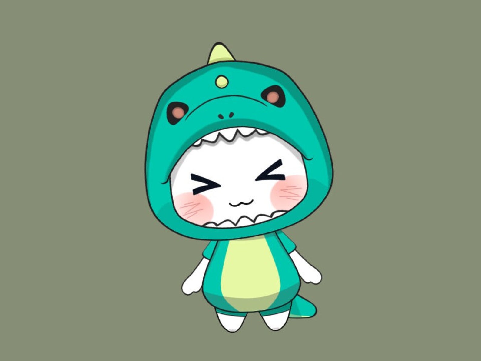 Chibi Mascot Dino Vtuber Fully Rigged Live2d Model - Etsy