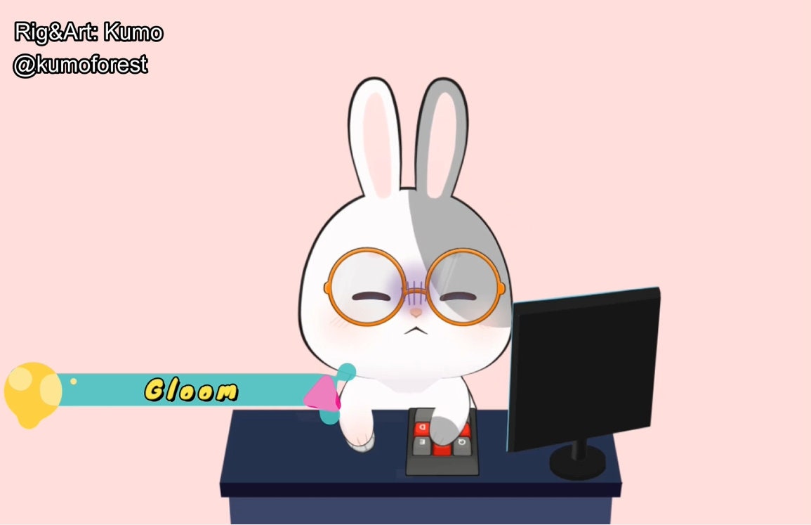 Chibi Rabbit Vtuber Fully Rigged Live2d Model - Etsy