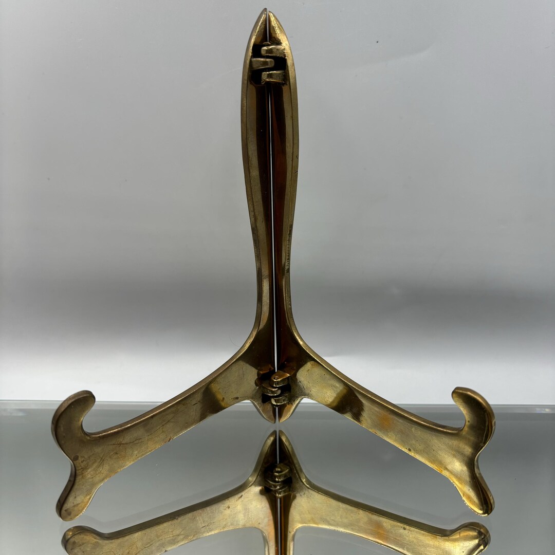 Vintage Uncommon Heavy Solid Brass Miniature Display Easel - Etsy