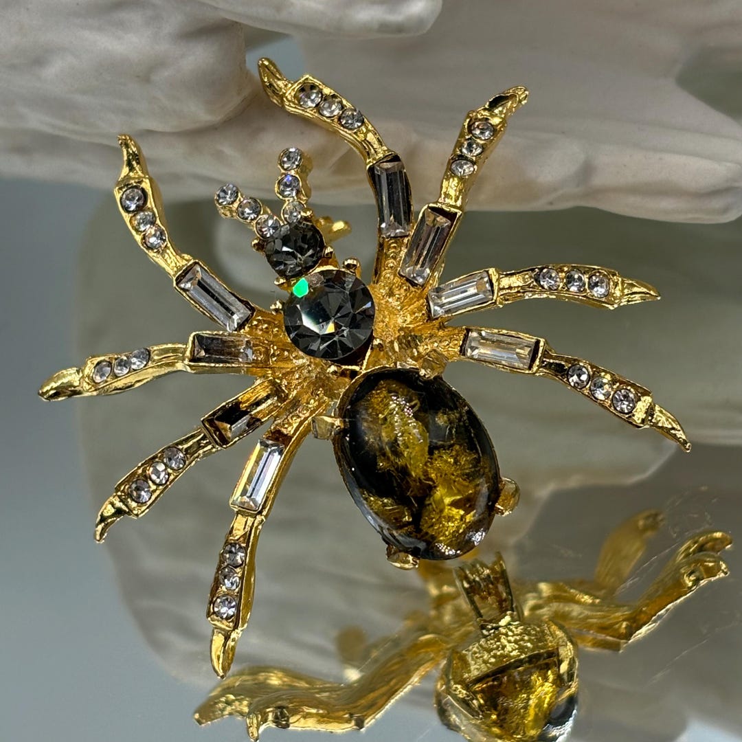 Vintage Spider Numbered Brooch Sphinx - Etsy