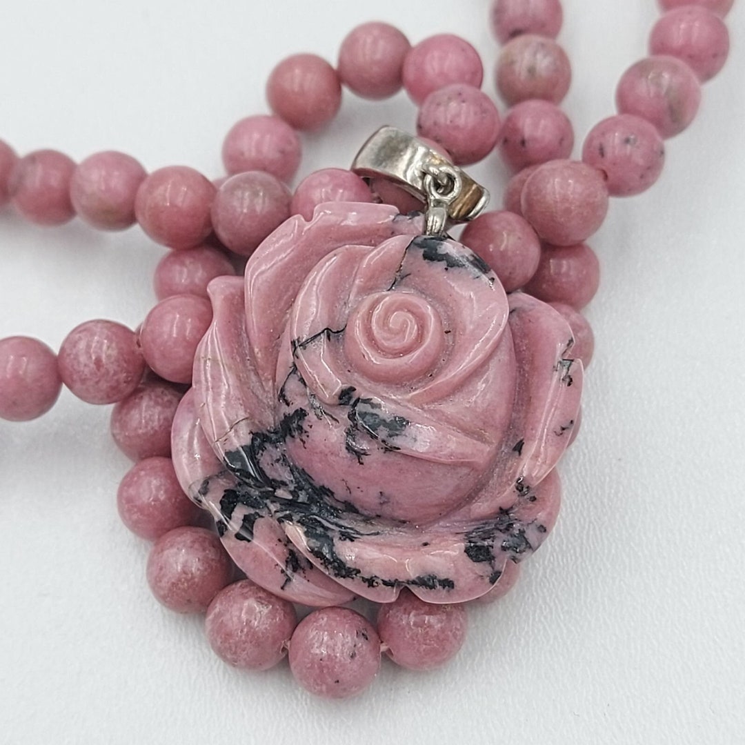 Whitney Kelly - WK Rhodonite Tumbled Stone Sterling 925 Necklace ...