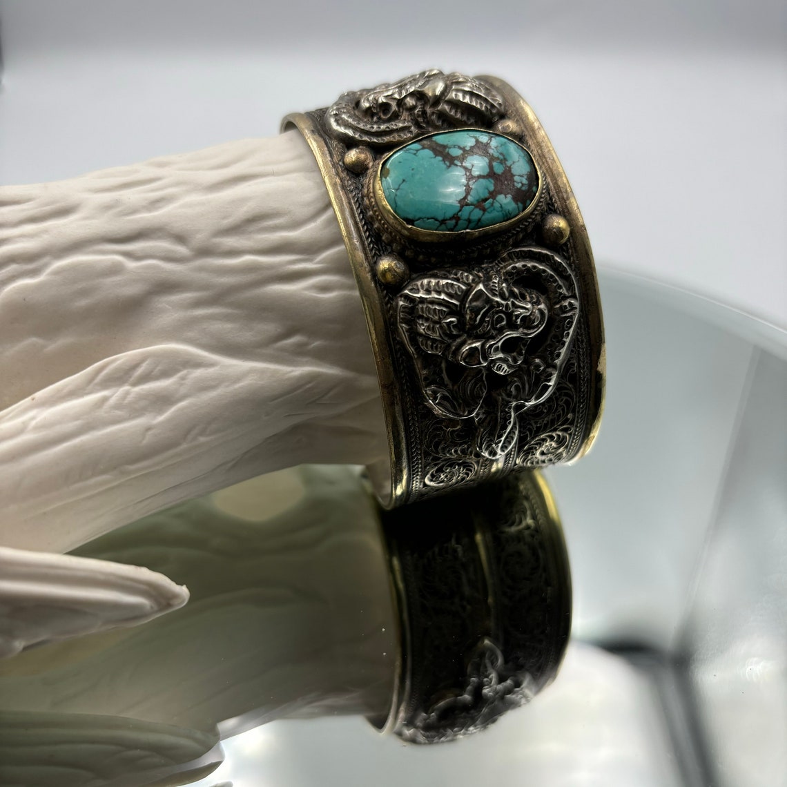 Antique Art Deco Chinese Filigree Bangle Bracelet Sterling Silver ...