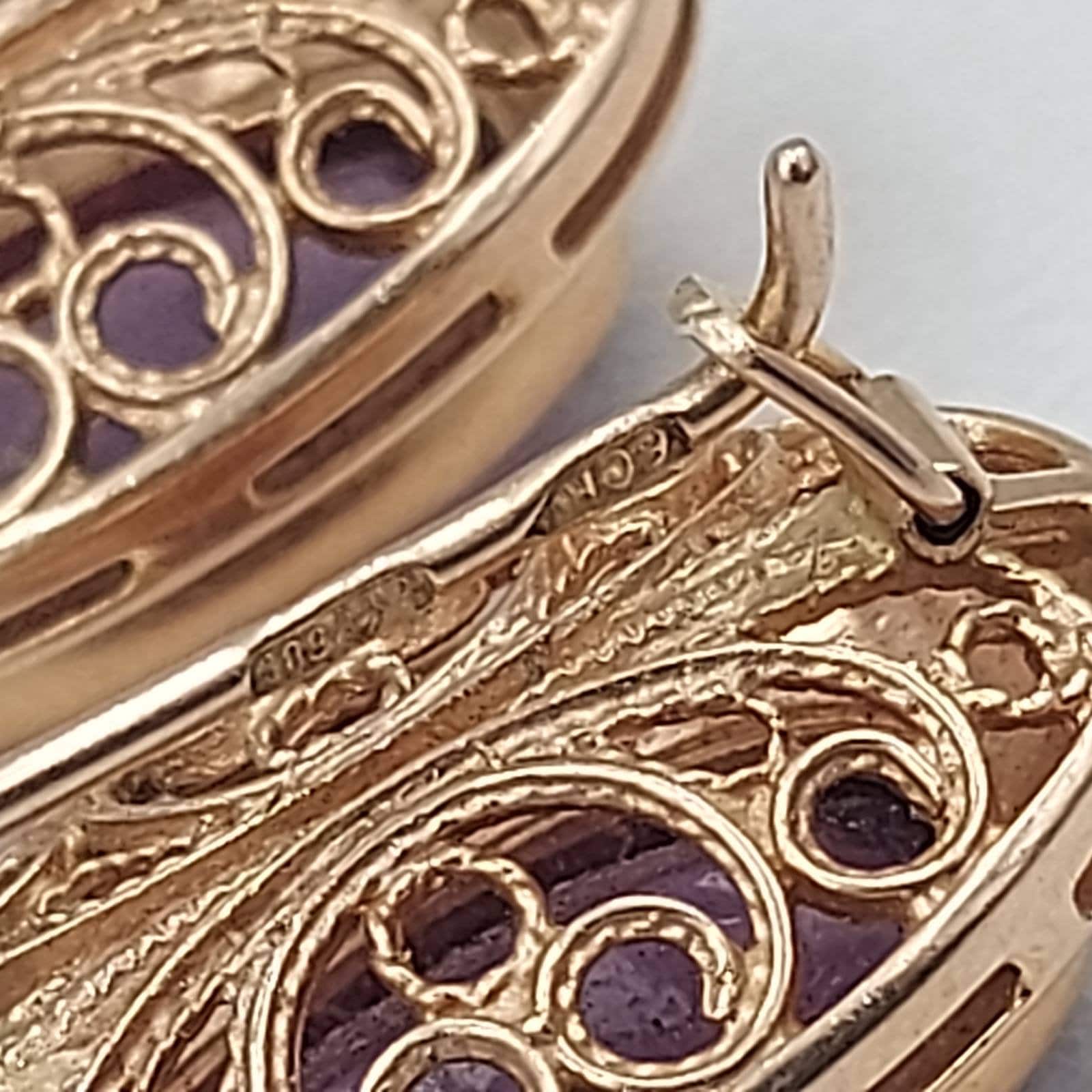 14 Ct Alexandrite Soviet Solid Rose Gold Earrings 585, Alexandrite ...