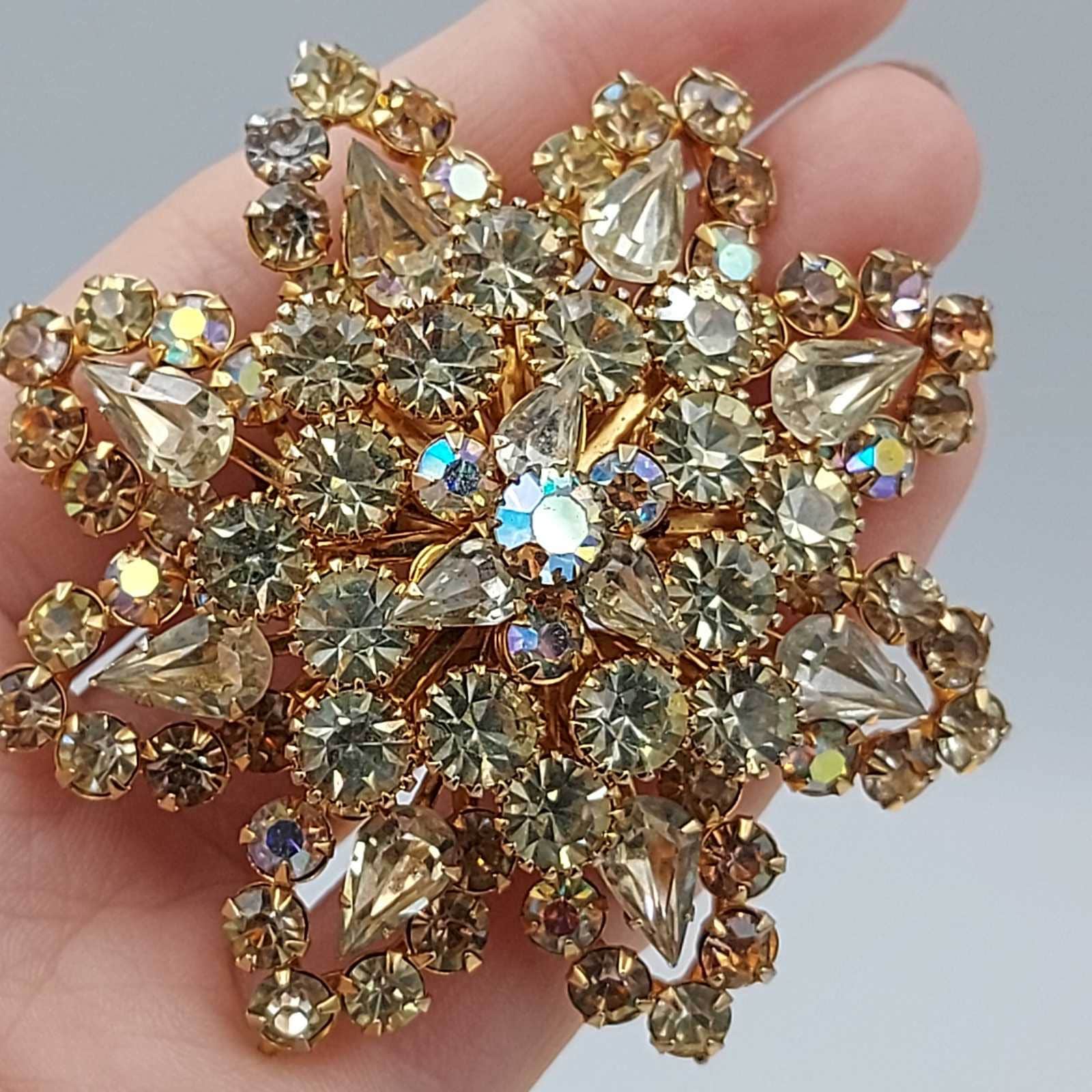 Vintage Juliana Rhinestone Snowflake Very Large Brooch - Etsy