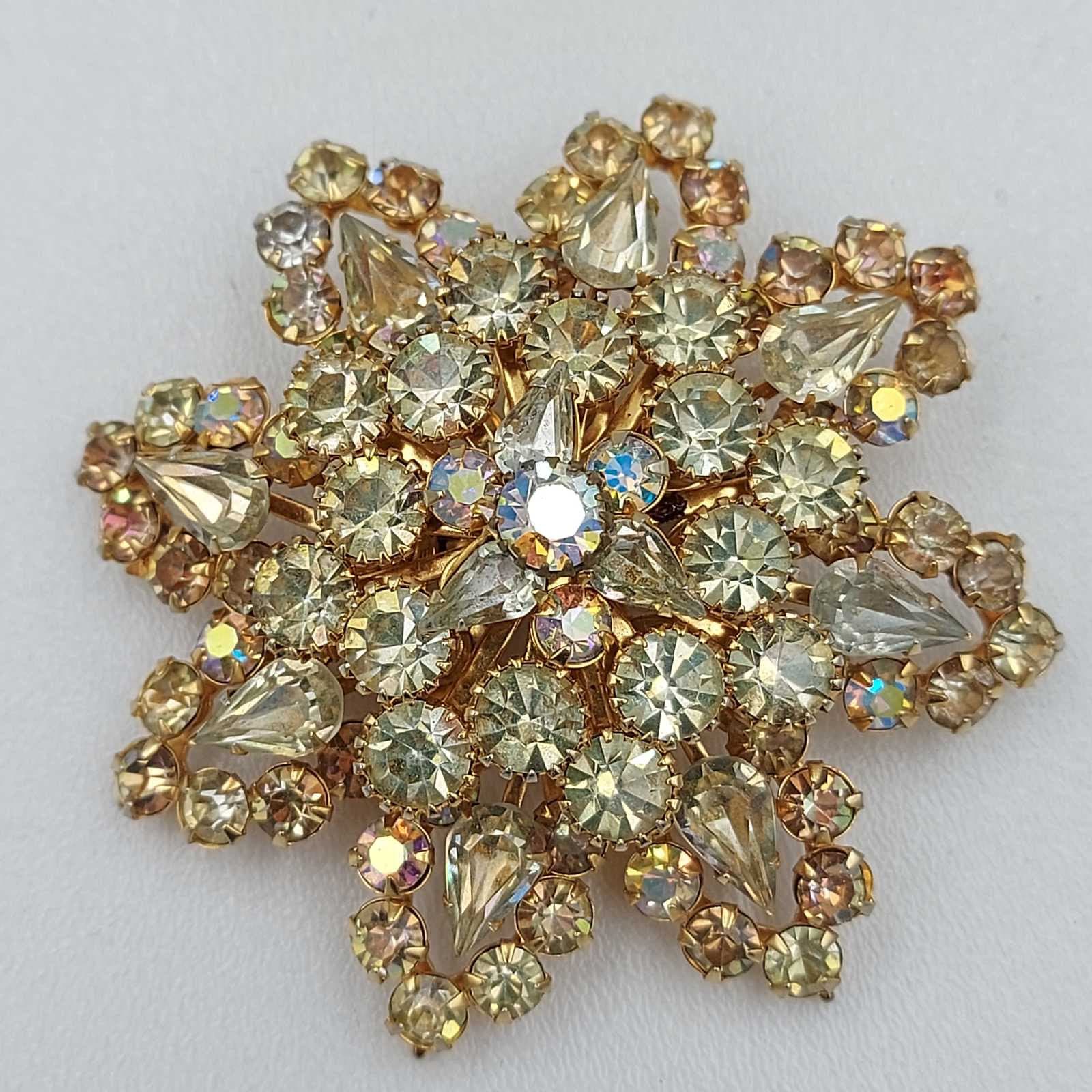Vintage Juliana ? Rhinestone Snowflake Very Large Brooch - Etsy