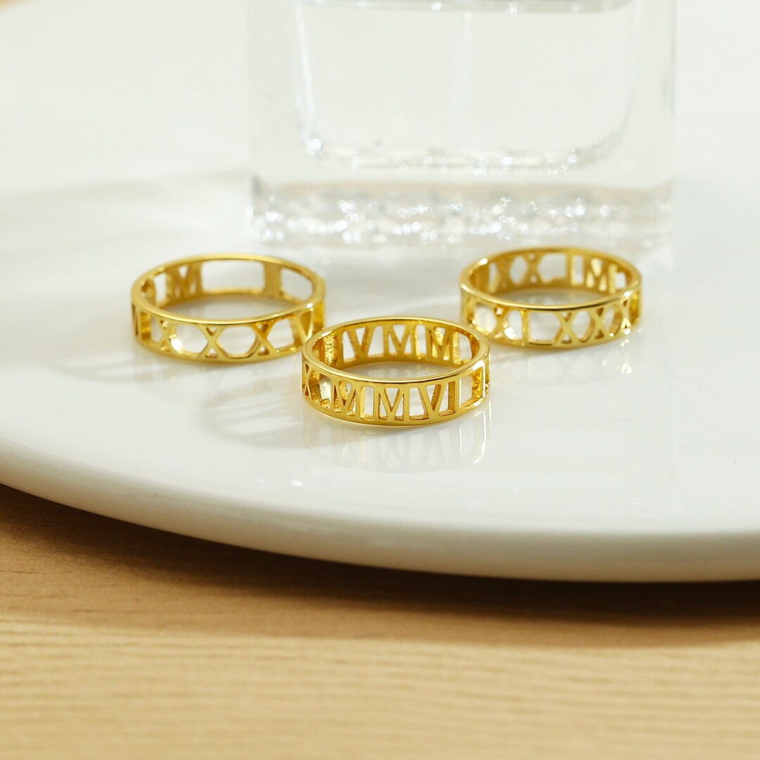 Custom Roman Numeral Ring, Coordinates Ring, Personalized Anniversary ...