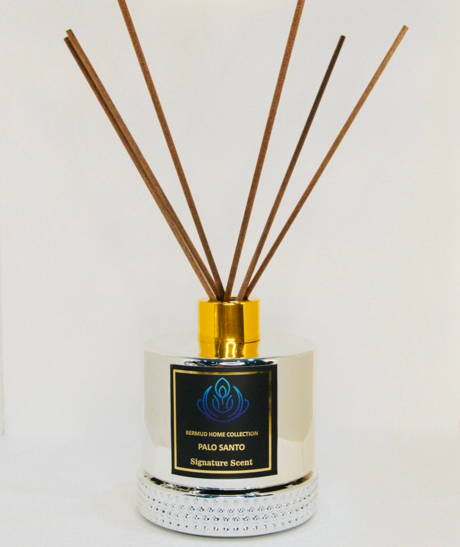Palo Santo Reed Diffuser Oil/ 6OZ/ Reed Diffuser/ Palo Santo /silver Glass/diffuser Sticks/fiber ...