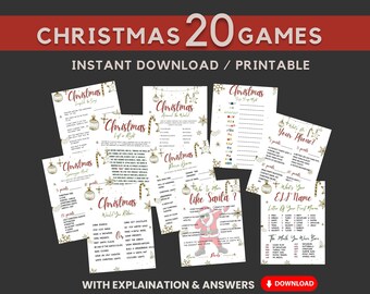Printable Christmas Game Bundle - Christmas Party Games - Christmas ...