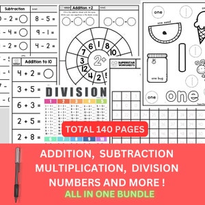Addition Subtraction Printable Worksheet, Preschool Math Worksheet Home ...