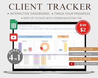 Client Tracker & Management for Small Businesses CRM Tracker W/ Task ...