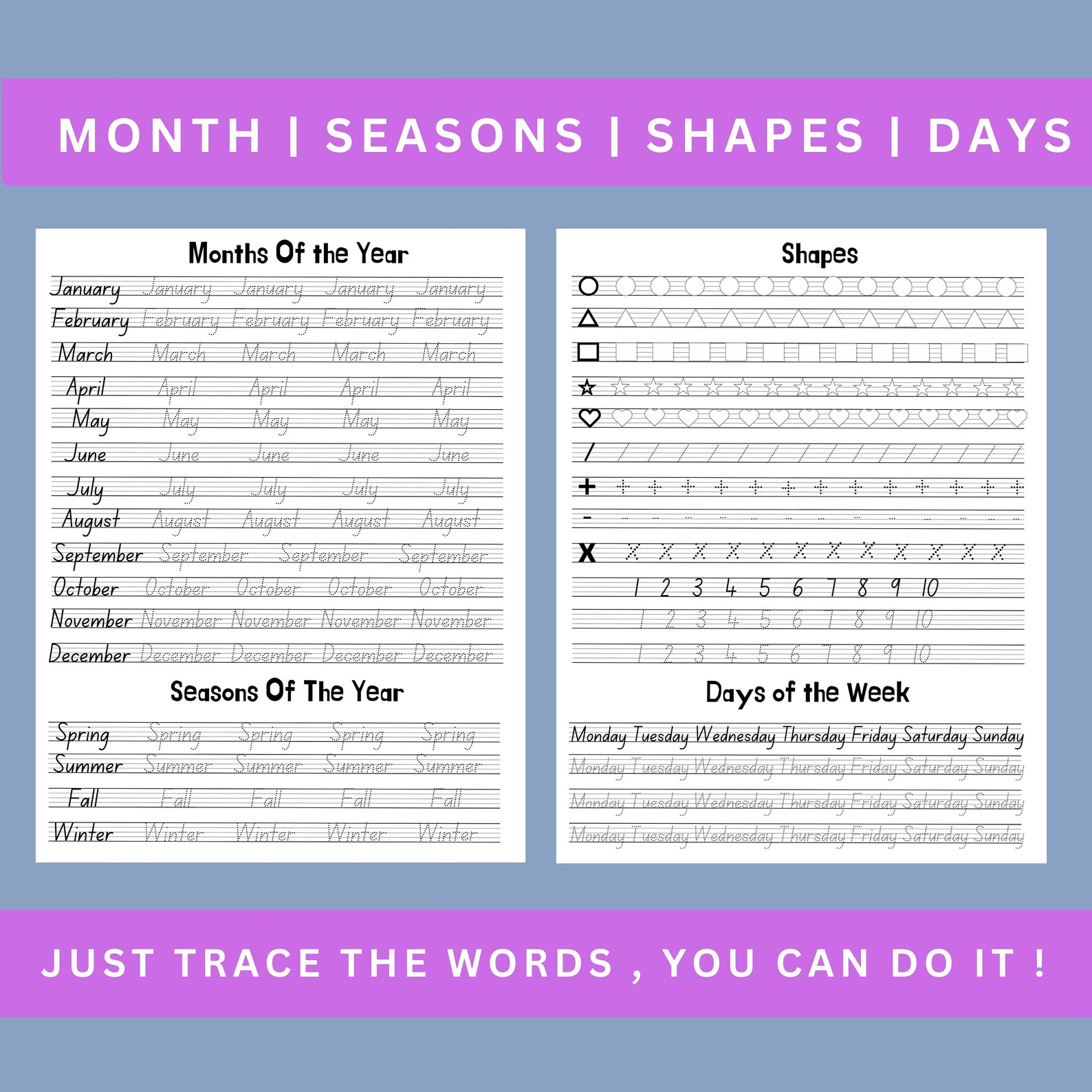 Printable Handwriting Worksheets13 Pages English Handwriting Practice ...