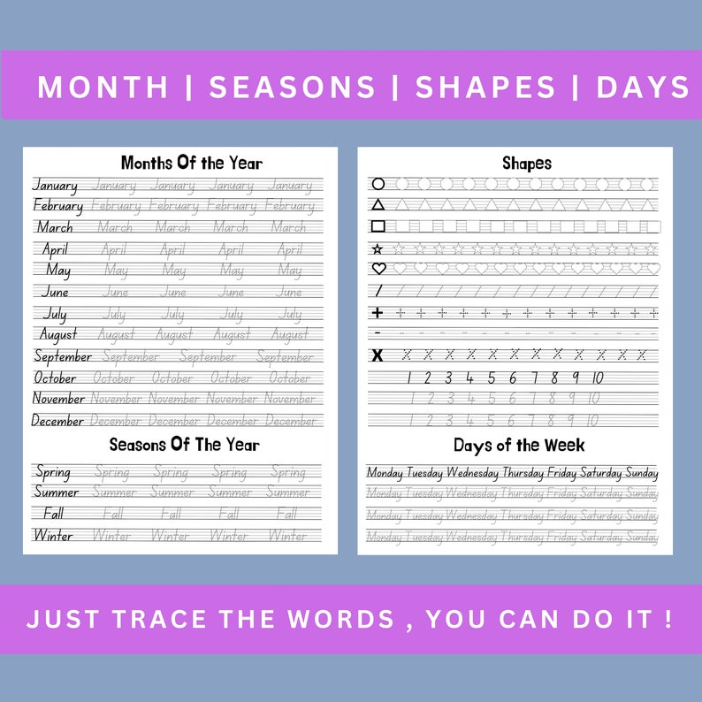 Printable Handwriting Worksheets13 Pages English Handwriting Practice ...