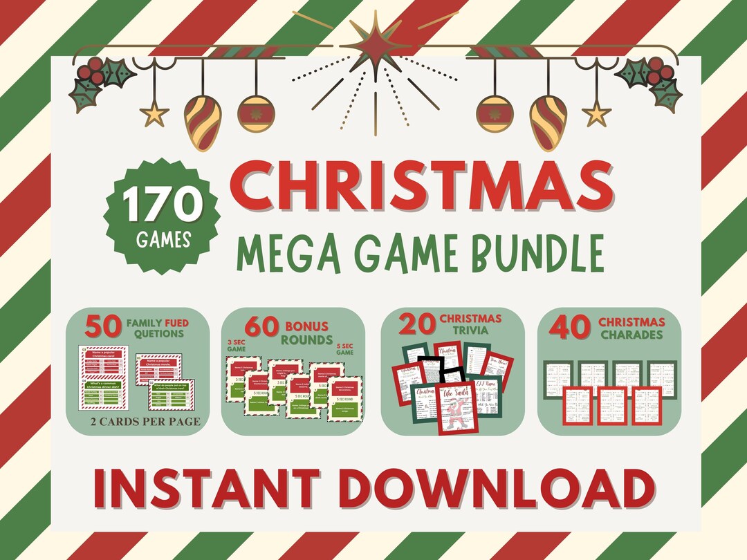 Christmas Mega Game Bundle | Printable Christmas Games for Kids and ...
