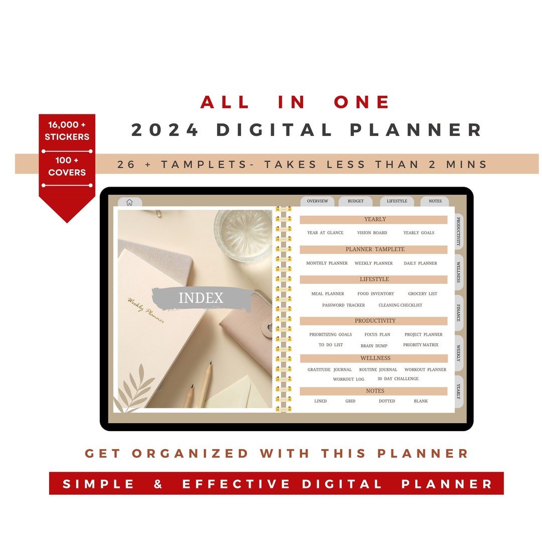 Digital Planner 2024 Undated, Goodnotes Planner, iPad Planner ...