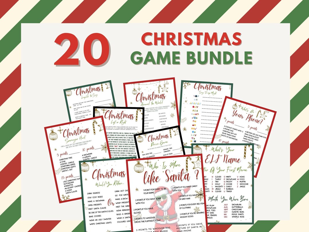 Printable Christmas Game Bundle | Christmas Party Games | Christmas ...