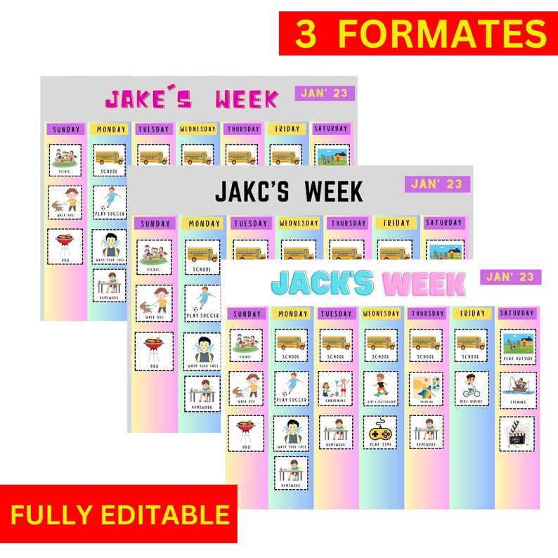 Toddler Routine Chart Editable Routine Cards & Charts for Kids Visual ...