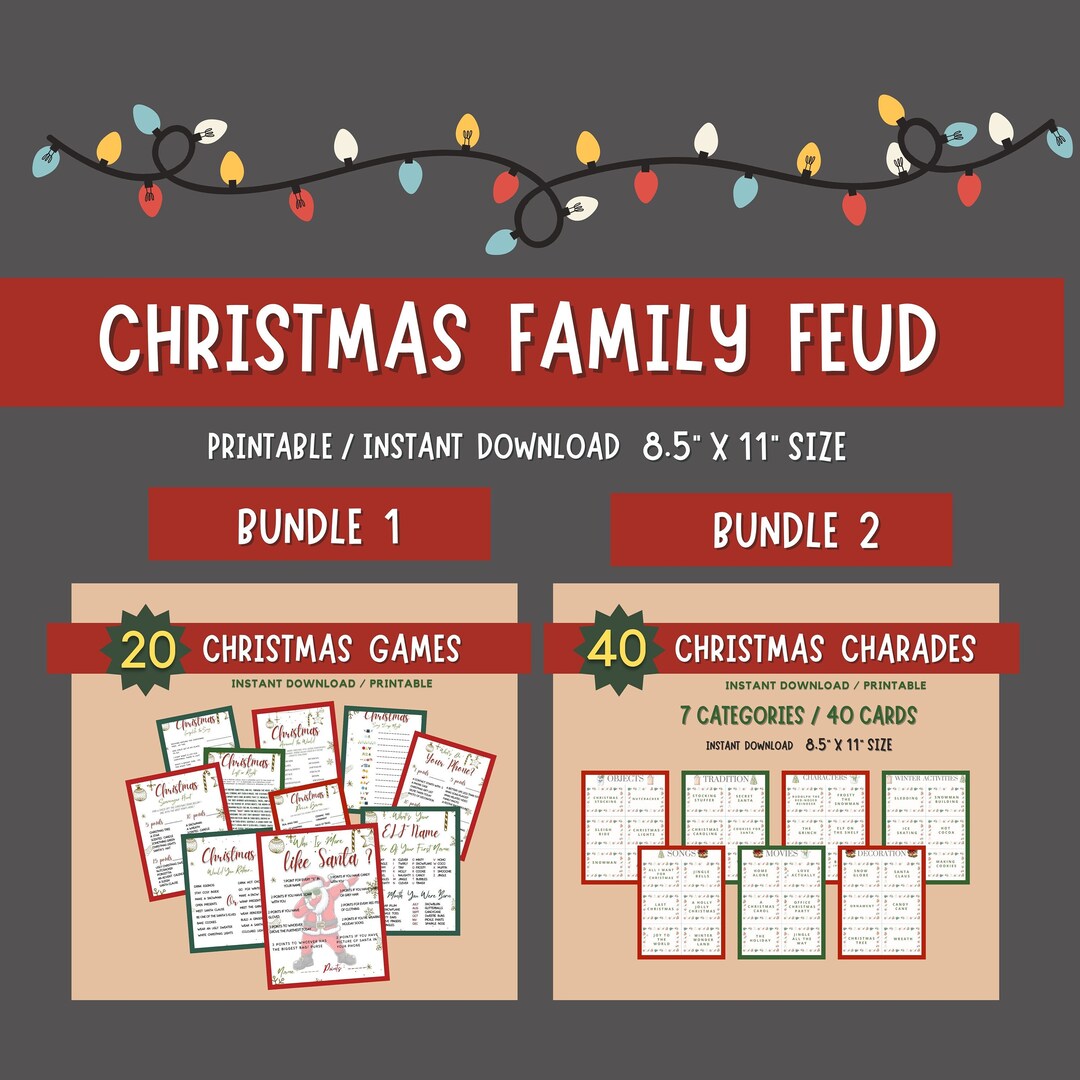 Christmas Family Feud Game Bundle | Christmas Charades | Christmas ...