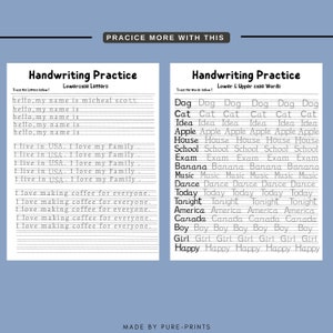 Printable Handwriting Worksheets13 Pages English Handwriting Practice ...
