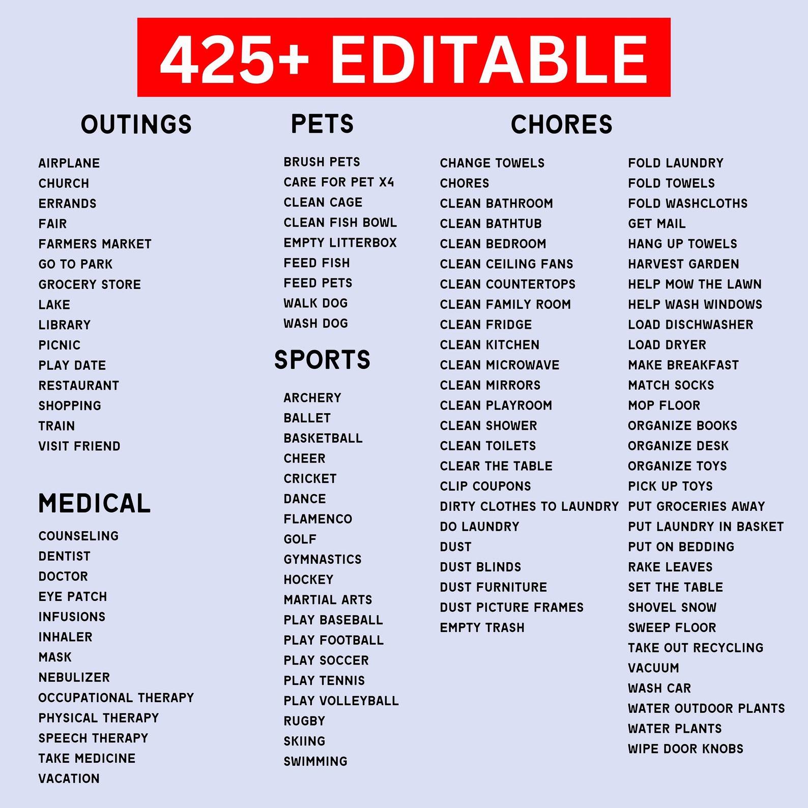 Routine Flash Cards & Charts for Kids Printable Editable - Etsy