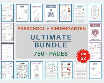 Preschool Pre-k Kindergarten Learning Bundle 800 Pages Printable ...