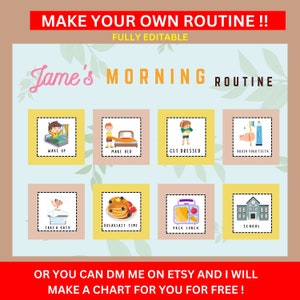 Routine Flash Cards & Charts for Kids Printable, Editable Daily Kids ...