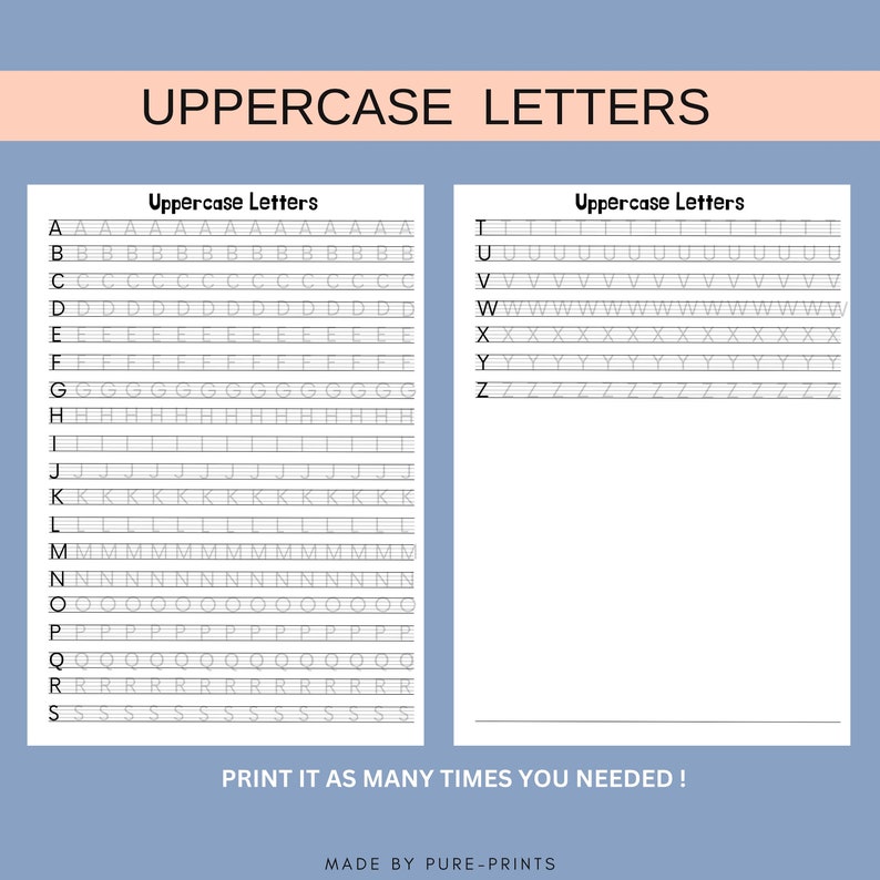 English Handwriting Practice: ABC Letter Tracing Workbook (PDF) - Etsy