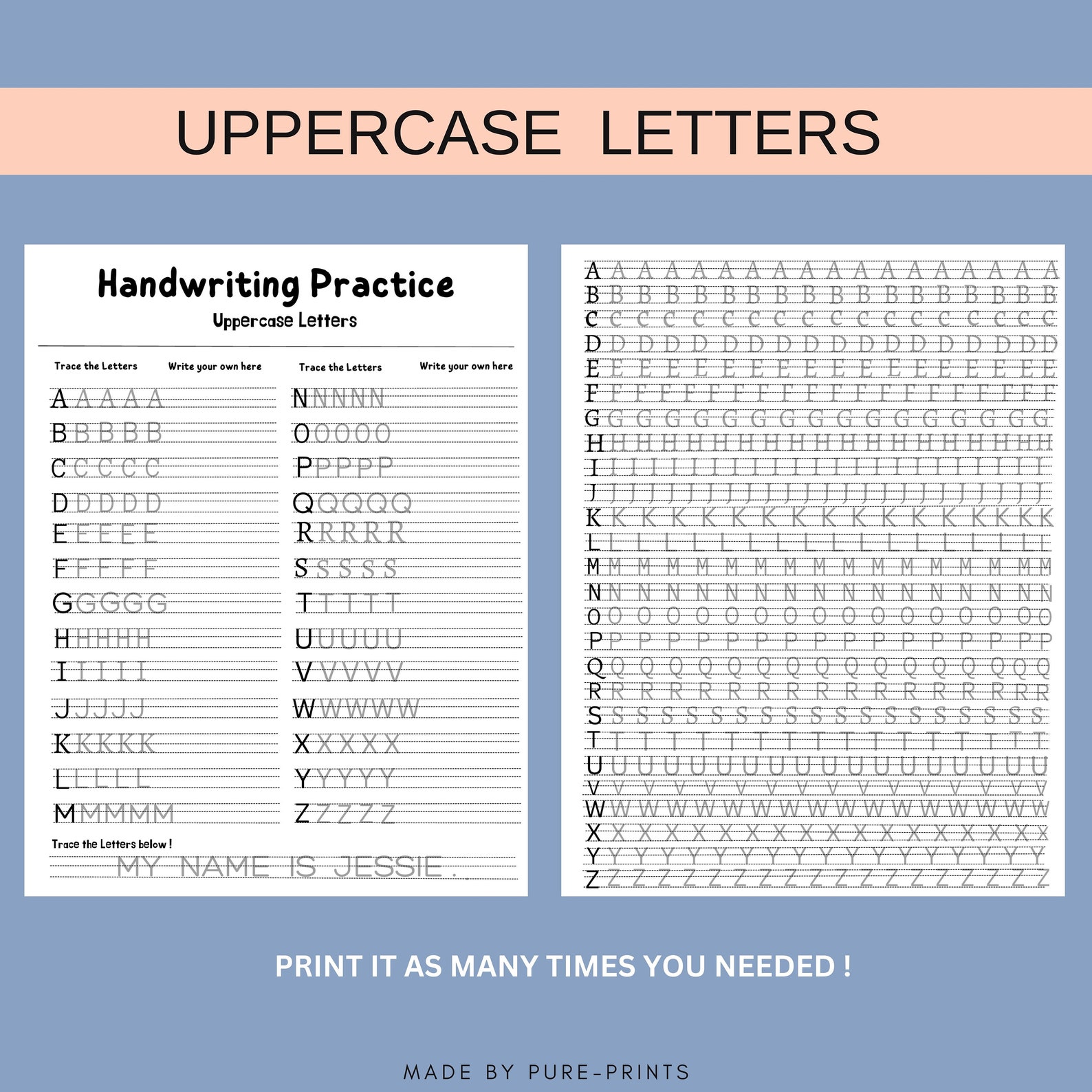 Printable Handwriting Worksheets13 Pages English Handwriting Practice ...