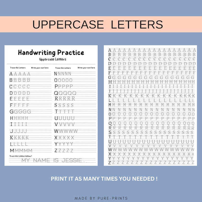 Printable Handwriting Worksheets13 Pages English Handwriting Practice ...