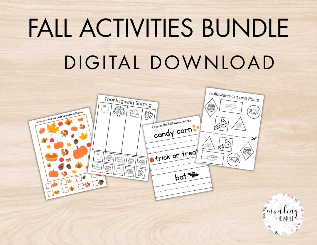 Fall Preschool Printable Bundle – 40 Fun & Educational Worksheets - Etsy
