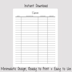 Printable Expense Tracker With Categories | Printable Expense Tracker ...