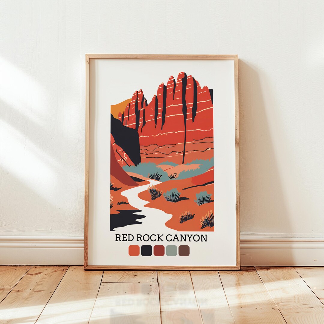 Red Rock Canyon Art, Red Rock Poster, Red Rock Art, Nevada Photo, Red ...