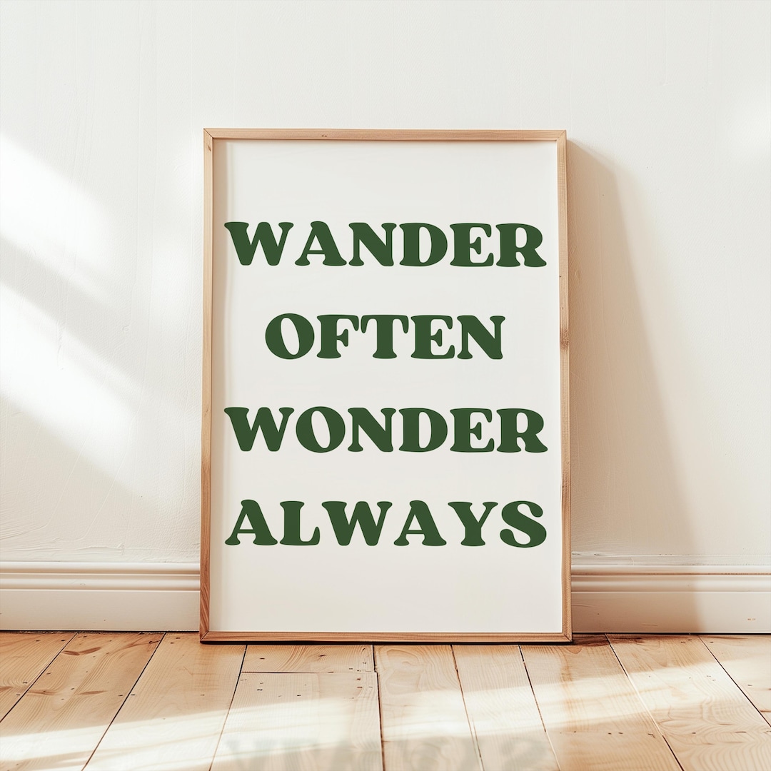 Wander Often Wonder Always Wall Art Printable | Boho Adventure Quote ...