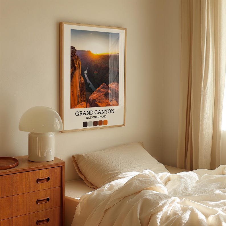 Grand Canyon Color Palette Wall Art, Southwest Wall Art, National Park Poster, National Park ...