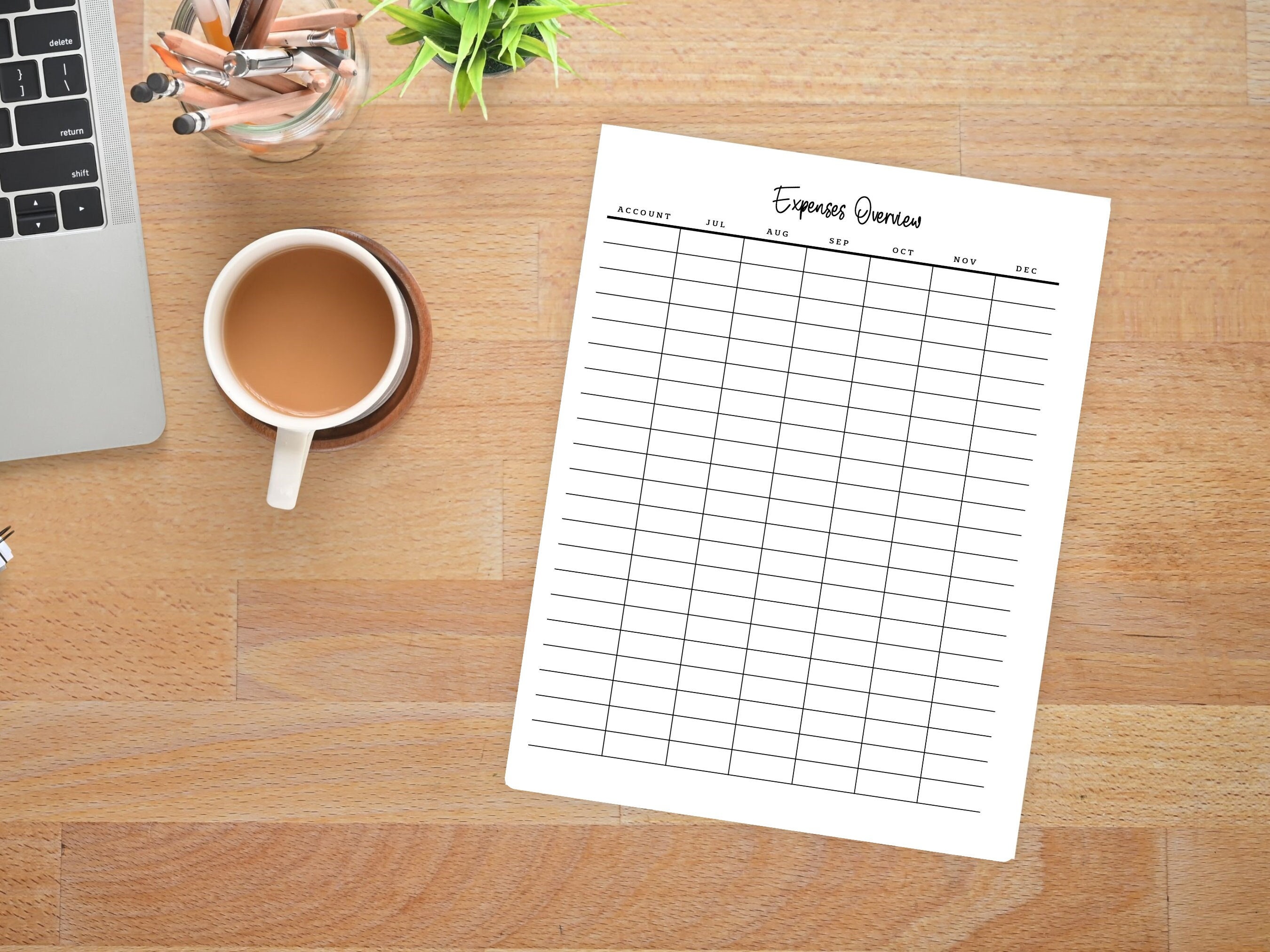 Expense Overview Tracker | Expense Overview Printable | Printable ...