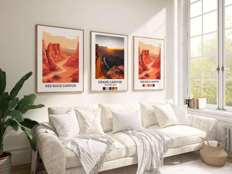 Grand Canyon Color Palette Wall Art, Southwest Wall Art, National Park ...