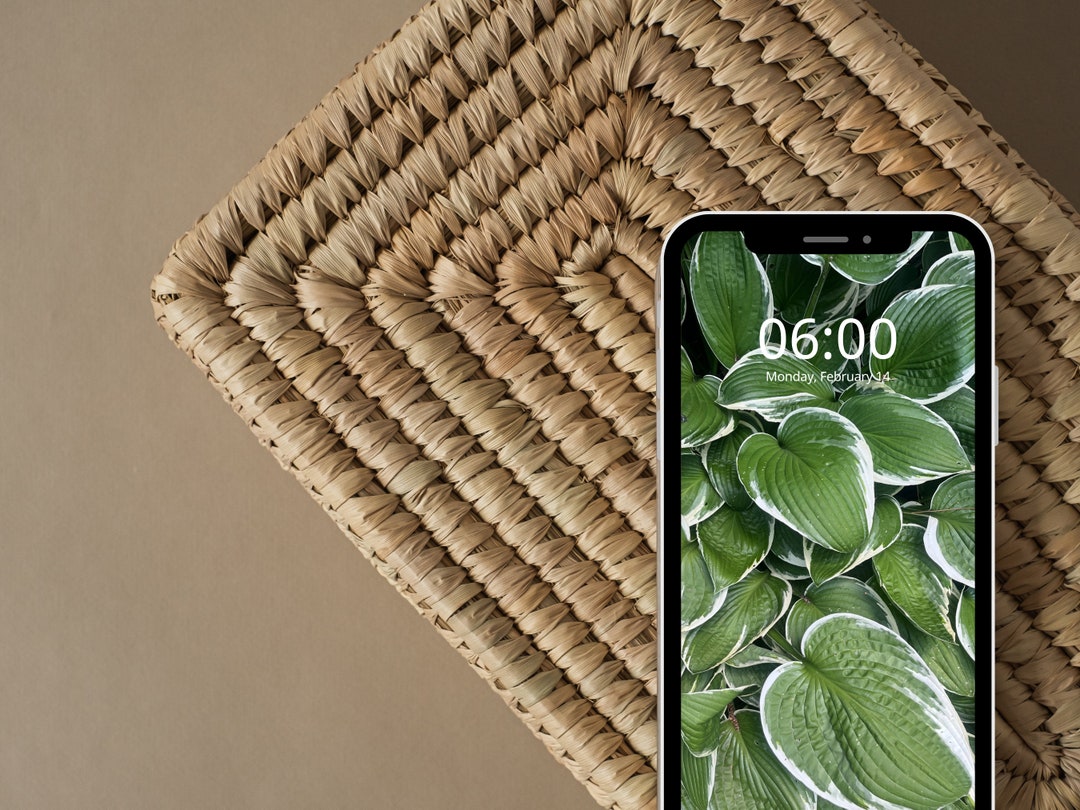 Nature-inspired Green Leaf Phone Wallpaper - Digital Download for ...