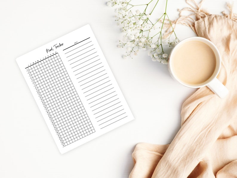 Minimalist Yearly Mood Tracker Printable Personalized Yearly Mood ...