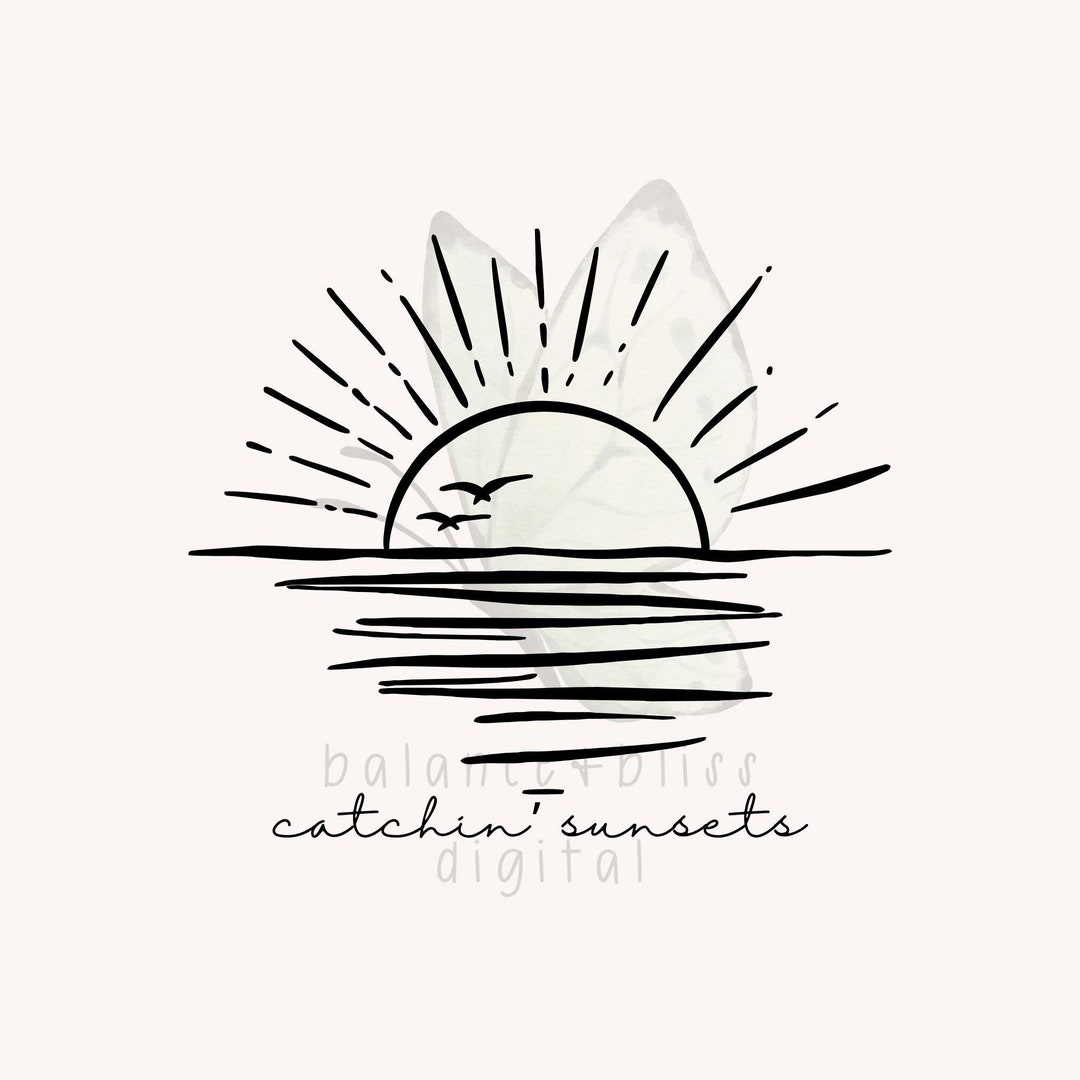 Catchin' Sunsets SVG, Sunrise Scene PNG, Sun Set Inspired SVG, Sunset ...