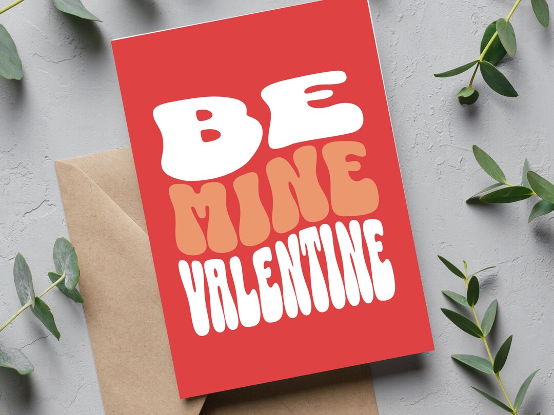 Retro Valentine Card Printable Digital Download, Vintage Be My ...