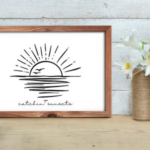 Catchin' Sunsets SVG, Sunrise Scene PNG, Sun Set Inspired SVG, Sunset ...