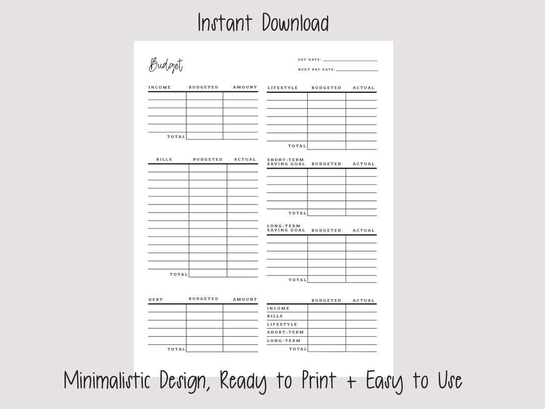 Digital Budget Planner | Printable Budget Tracker | High Five Budget ...