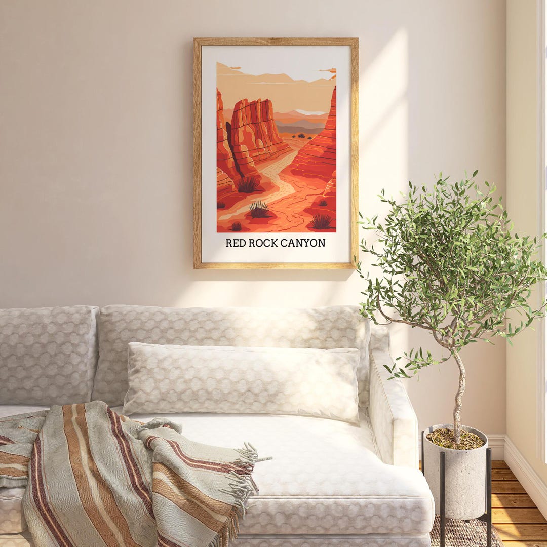Red Rock Canyon Poster, Nevada Artwork, Nevada Poster, Nevada Desert ...