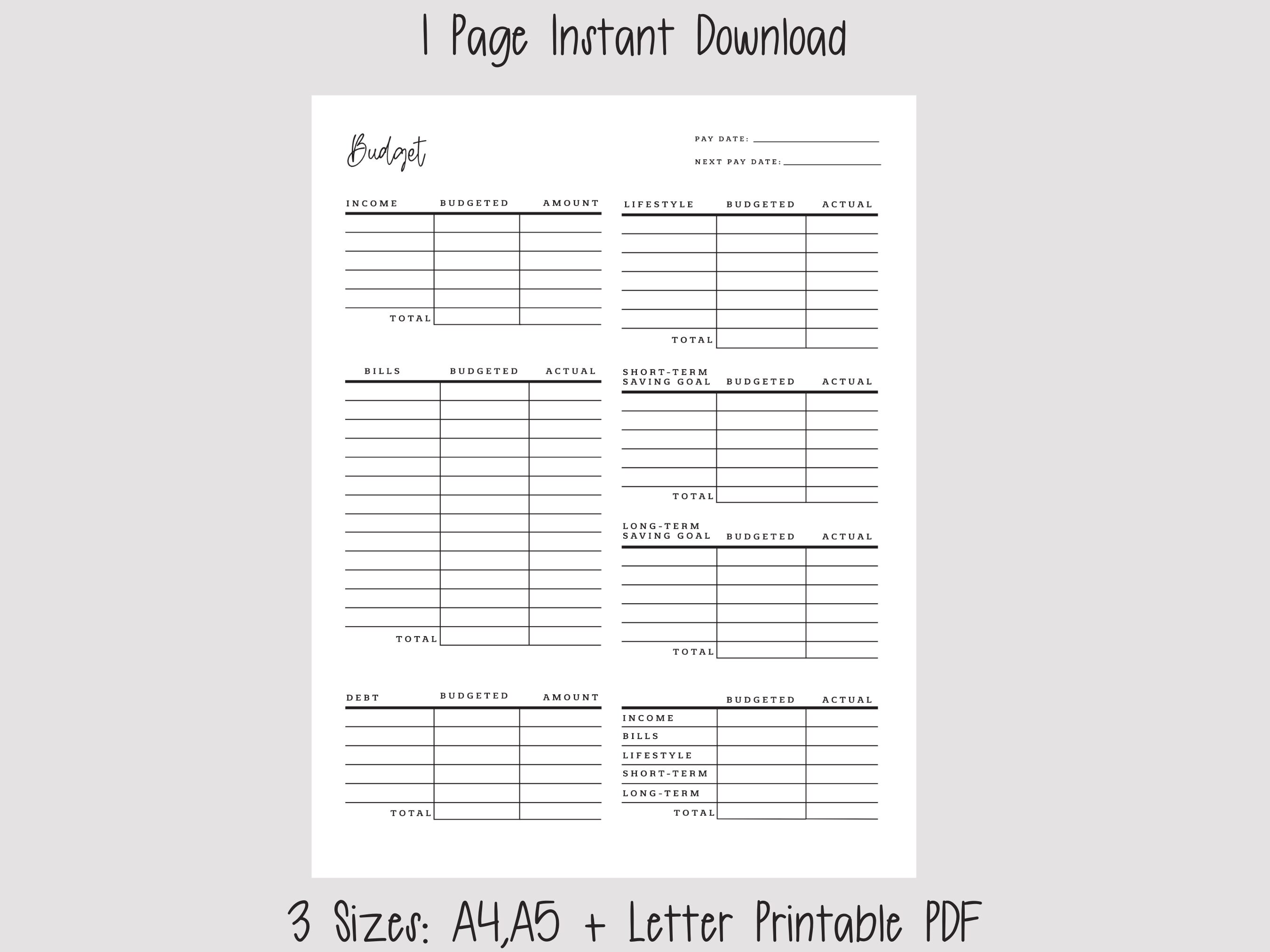 Digital Budget Planner | Printable Budget Tracker | High Five Budget ...