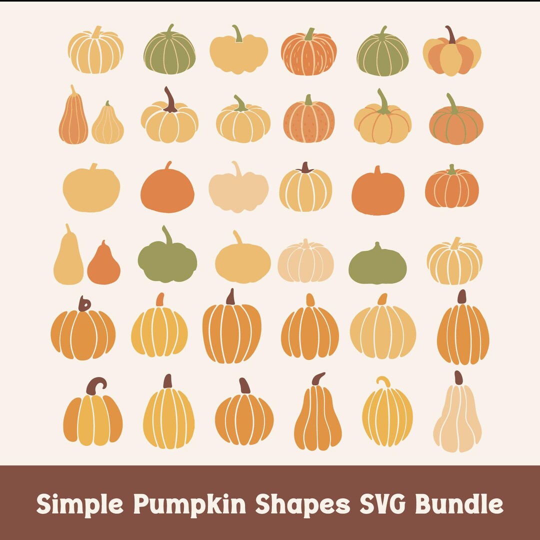 Simple Pumpkin Shapes SVG Bundle | Fall Pumpkin Cut Files | Perfect for ...