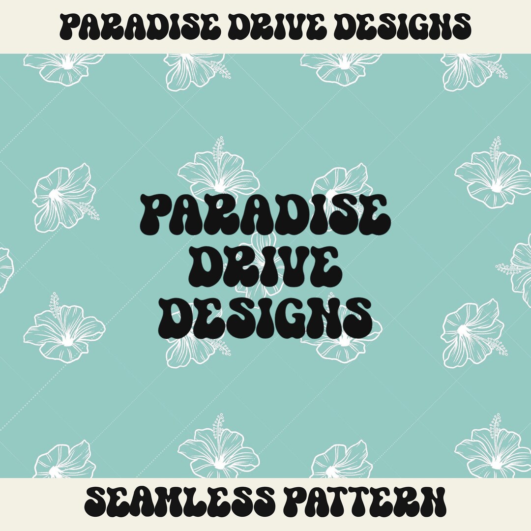 Hibiscus Seamless Pattern in Sea Repeat Pattern for Sublimation or ...