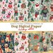 Christmas Dogs Puppies Digital Paper, Dogs Holiday Digital Pattern ...